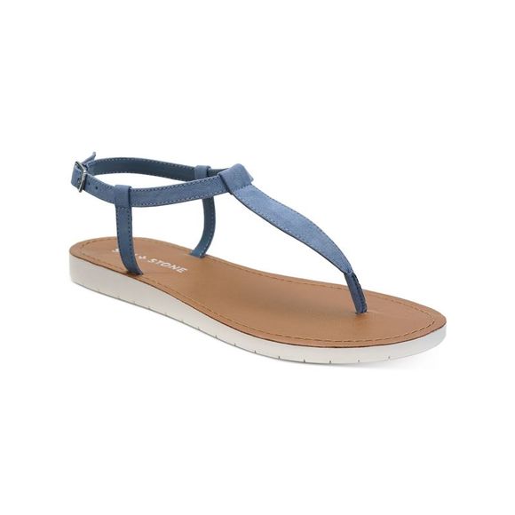SUN STONE | Shoes | Sun Stone Womens Light Blue Tstrap Kristi Round Toe ...